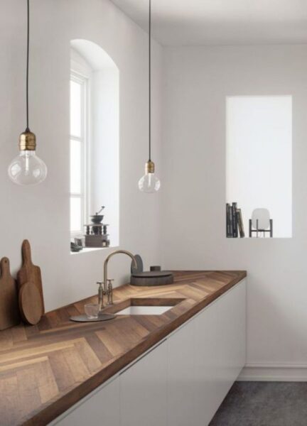Herringbone Butcher Block Countertop – Solution For A Cozy And ...