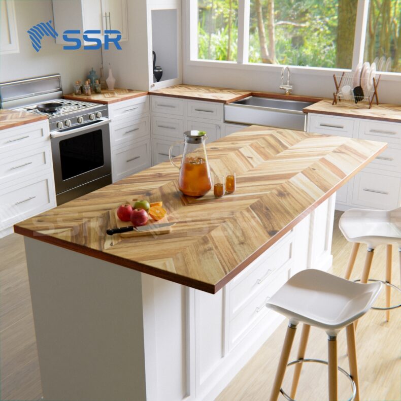 Acacia Chevron Countertop