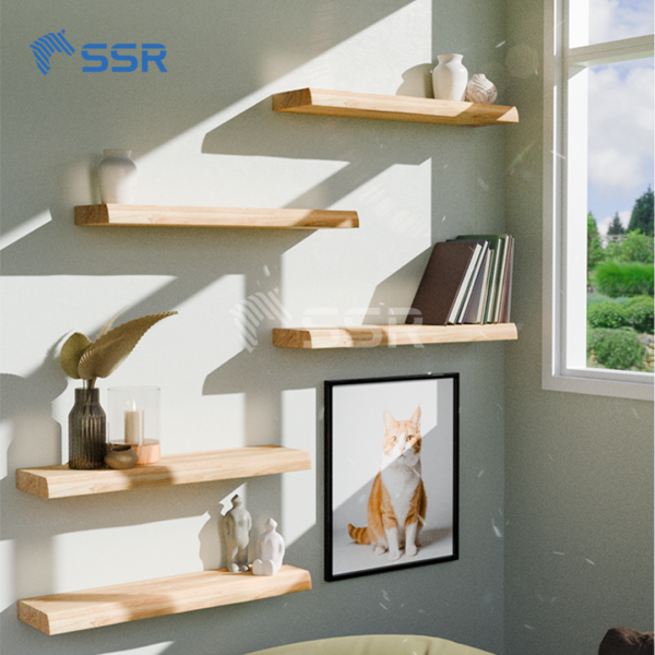 Unfinished Hevea Finger Joint Wall Shelves - Live Edge - SSR VINA Co.LTD